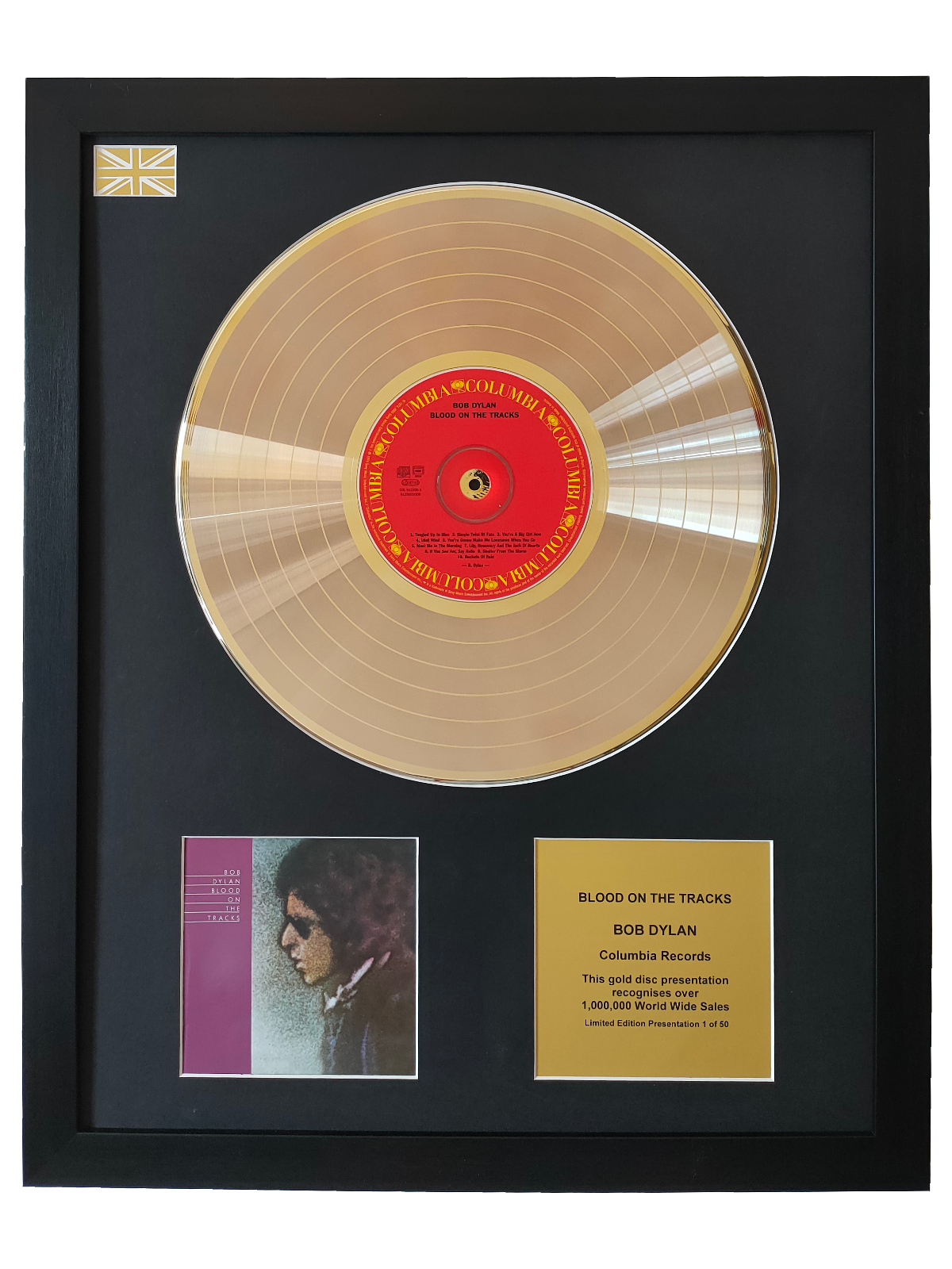 Gold Record & CD Presentation | Blood On The Tracks by Bob Dylan ...