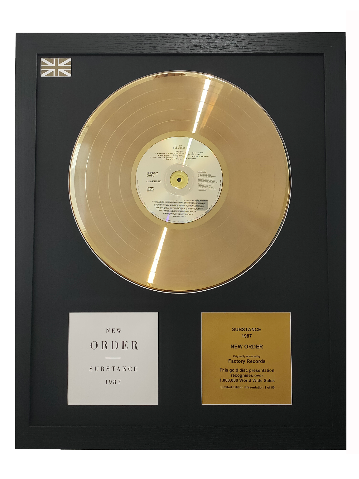 NEW ORDER - Substance - Gold Disc – The Gold Record Company